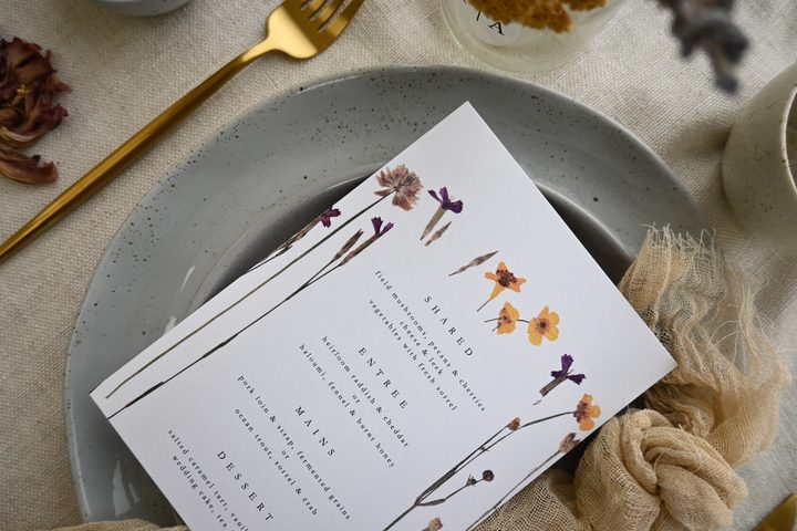 Wedding Menu Cards: Design, Wording, and Printing Guide - Paperlust