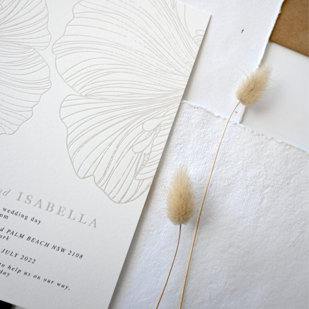 Embossed Wedding Invitations: Letterpress & Flat Foil Guide - Paperlust